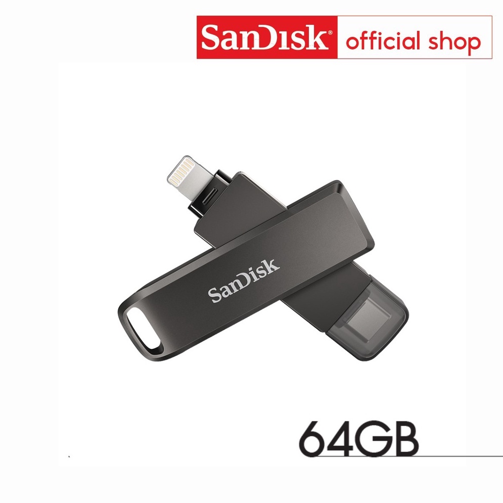 SanDisk iXpand Flash Drive Luxe 64G (SDIX70N-064G-GN6NN) แฟลชไดรฟ์ 2 in 1 ใช้สำหรับ iPhone และ ...