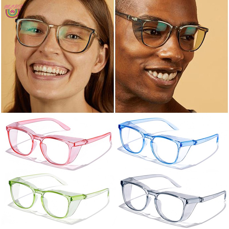 2pcs clear flexible side shields safety glasses goggles eye protection ...