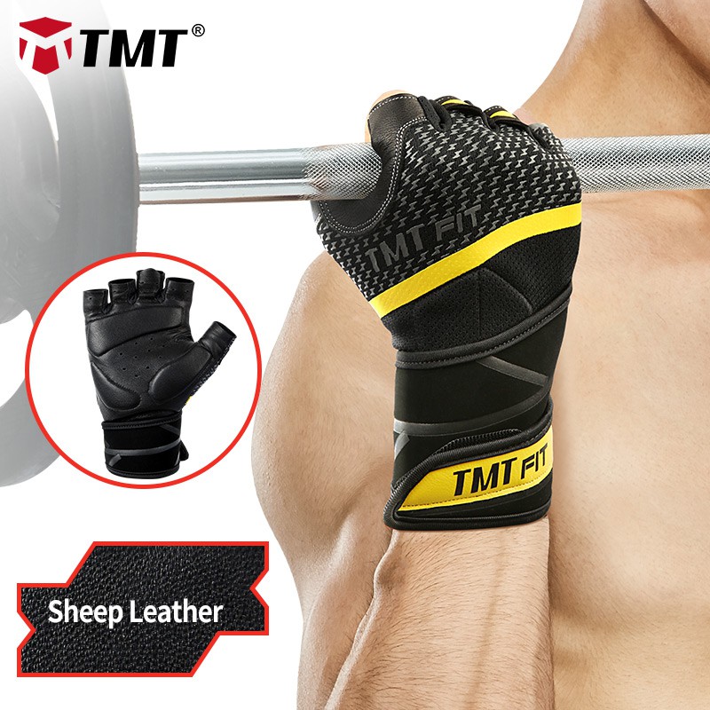 ดัมเบลล์；TMT Shee Leather Gloves Fitness Gym Crossfit Weightlifting ...
