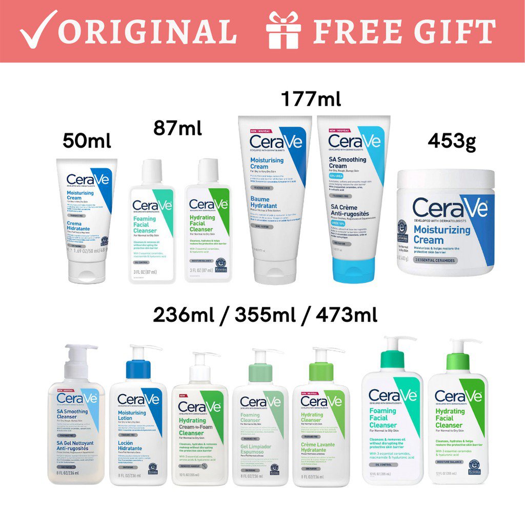 CeraVe Moisturizing Cream / Hydrating / Foaming / Lotion /Cream to Foam ...
