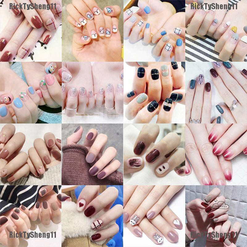 [COD]RTS 24pcs/Sheet Nail DIY Art Tips Full Stickers Decals Nail Wraps ...