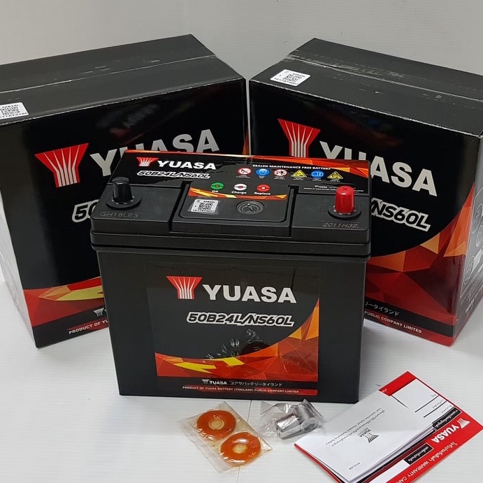 แบตเตอรีรถยนต์ YUASA รุ่น 50B24L-SMF 12V.45Ah สำหรับรถเก๋ง ซีวิค วีออส อัลติส ยาริส มาสด้า2 ...