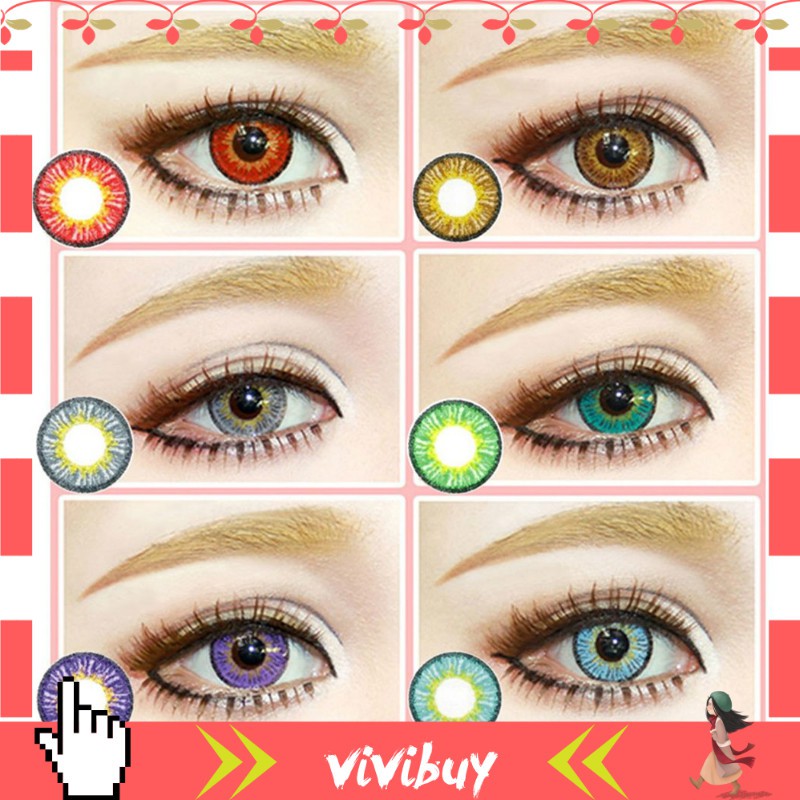 One Pair/set Fashionable Moisture Coloured Big Eye Cosmetic Contact ...