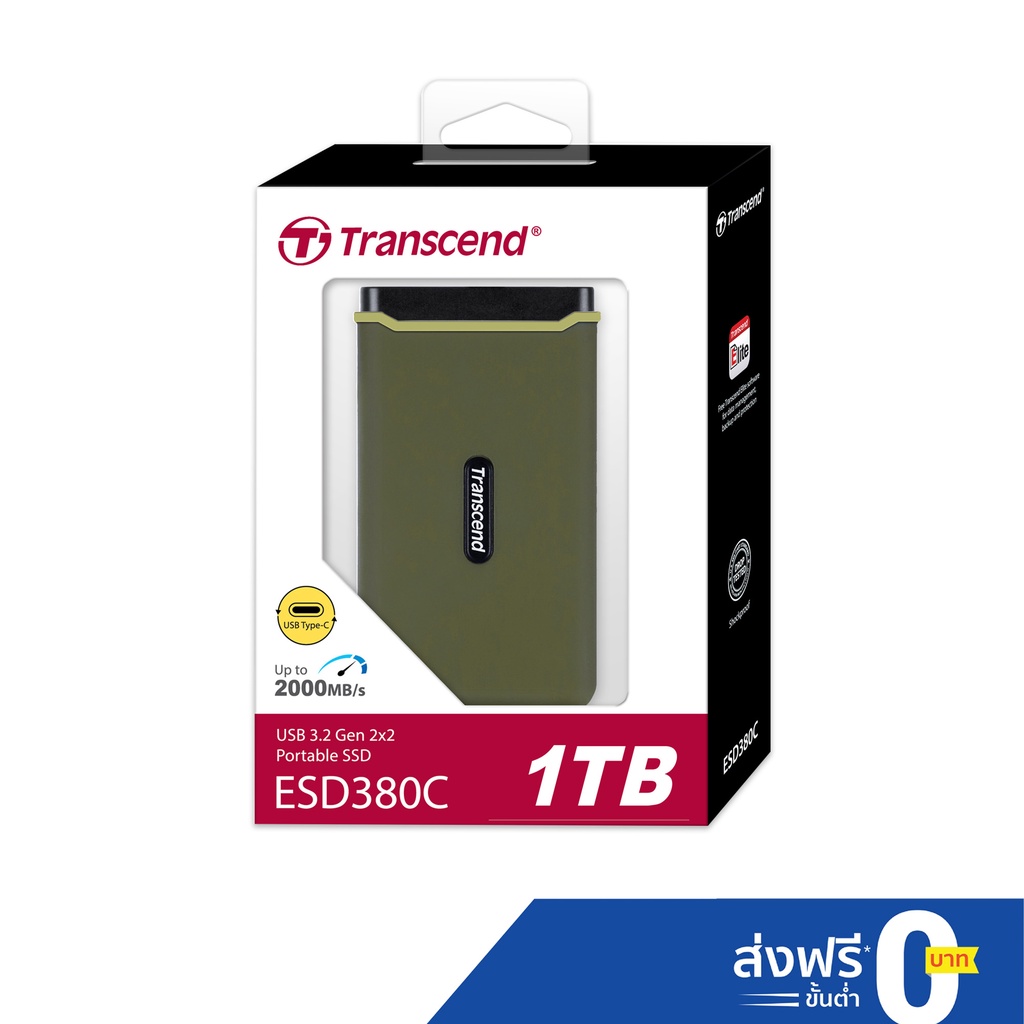 Transcend External SSD 1TB ESD380C - USB 3.2 Gen 2x2 รับประกัน 5 ปี ...