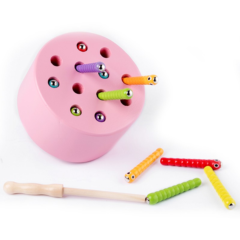 Creature Blocks Catch Worms Game Magnetic Wooden Toys For Children Kids ...