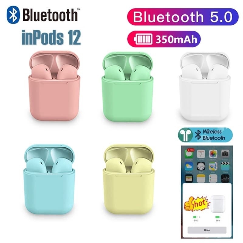 สเตอริโอ InPods 12 TWS ไร้สาย V5.0 ชุดหูฟังบลูทู ธ InPods12 หูฟัง I11 ...