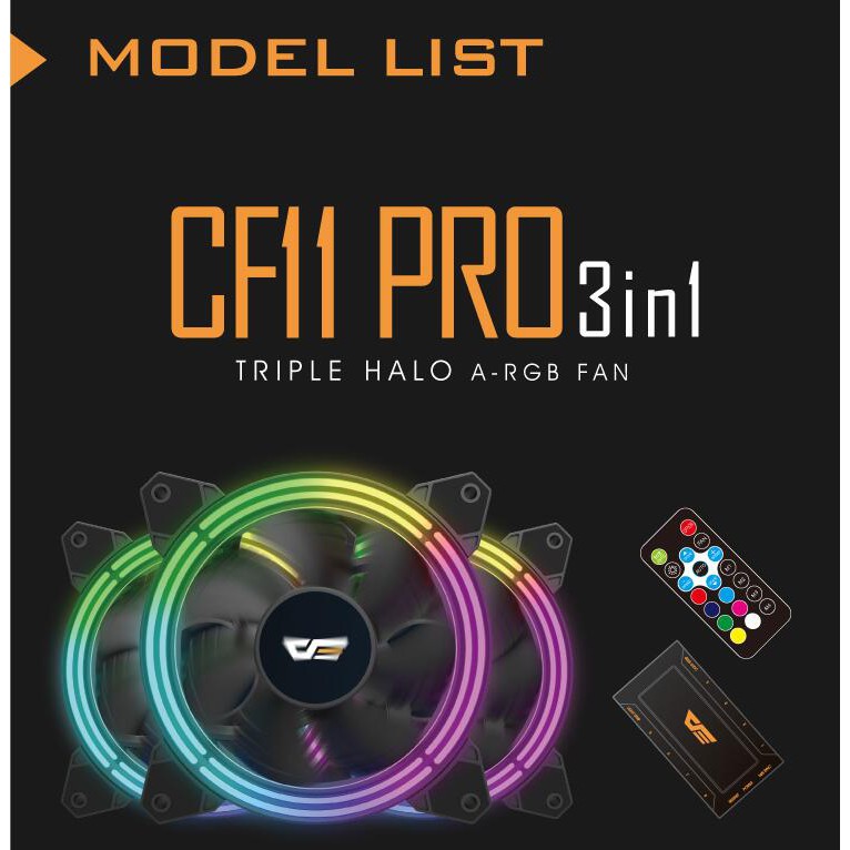 Darkflash Cf11 3in1 Rgb พัดลมระบายความร้อน 3P-5vAURA ซิงค์มีไฟ Led 120มม. + รีโมทคอมพิวเตอร์พัด ...