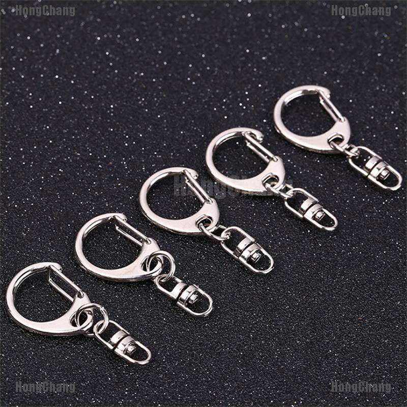 LHGC 10pcs DIY Polished Silver Keyring Keychain Split Ring Short Chain ...