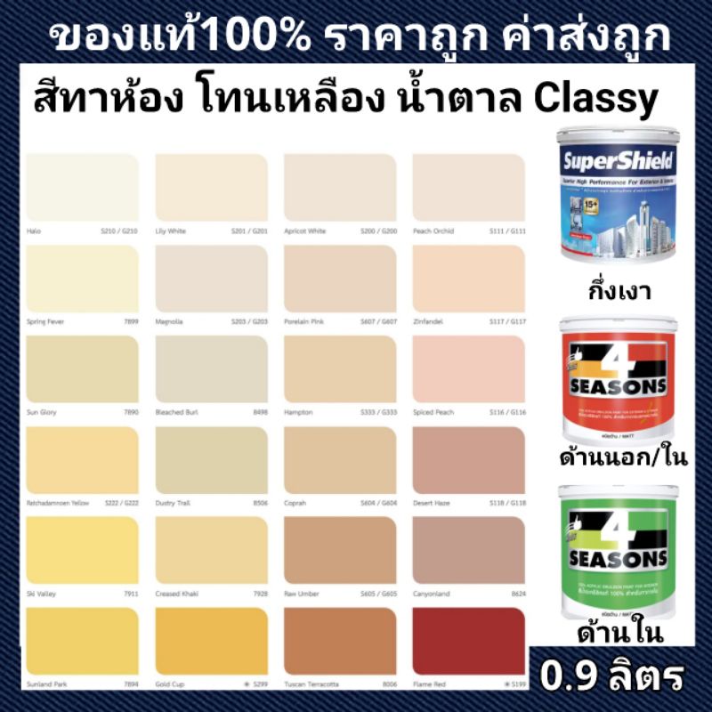 TOA สีน้ำ ซุปเปอร์ชิลด์ Supershield อะคริลิก สีทาห้อง โทน สีเหลือง ...