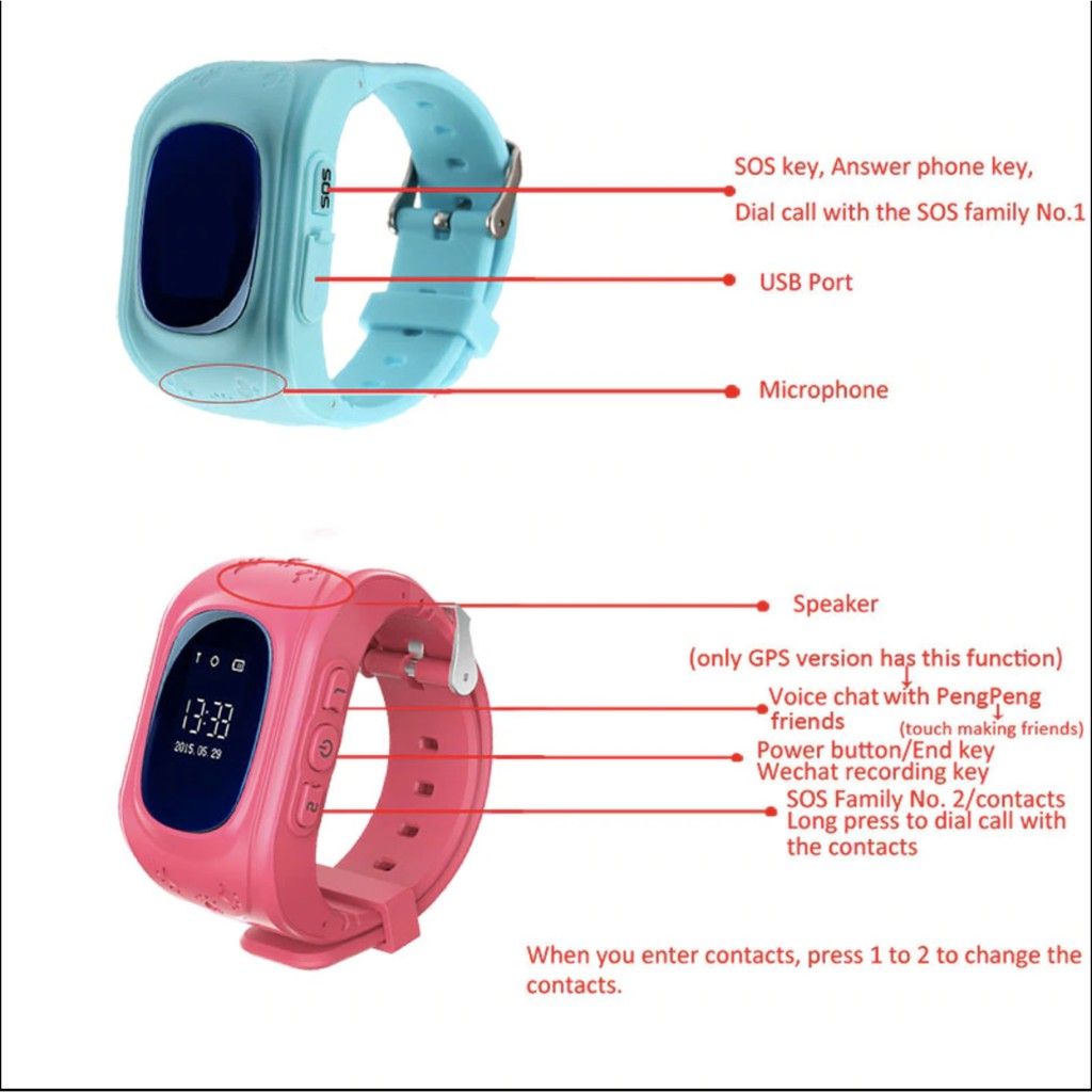 นาฬิกาข้อมือ Smartwatch Q50 Gps สีดําสําหรับเด็ก - pasarbb.th - ThaiPick