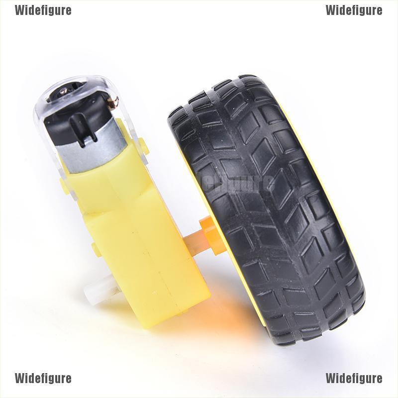 Widefigure Smart Car Robot Plastic Tire Wheel with DC 3-6v Gear Motor ...