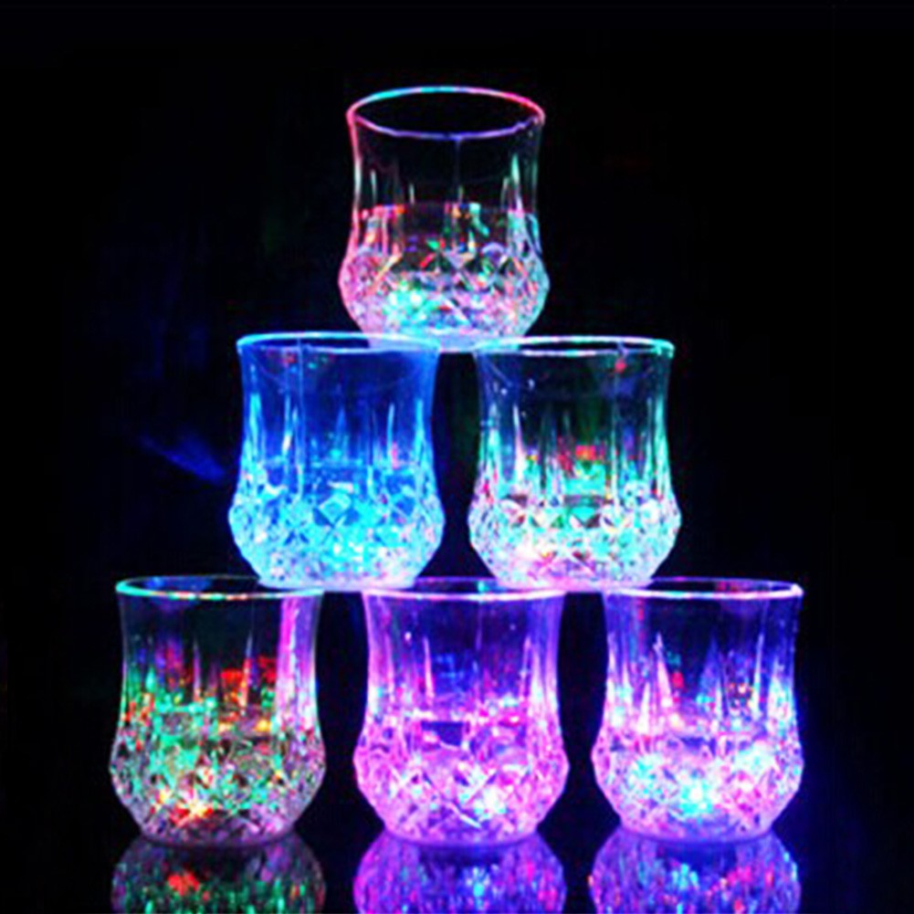Inductive Colorful LED Wine Whisky Cup Flash light Glass Bar Beverage ...