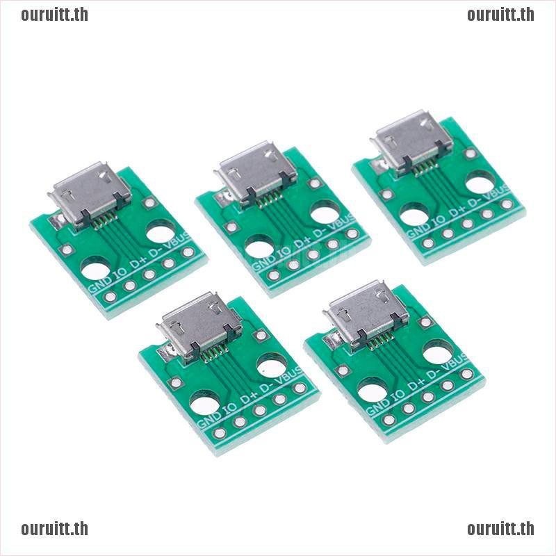 อะแดปเตอร์แปลง Micro USB to DIP 5 Pin Female Connector B Type PCB ...