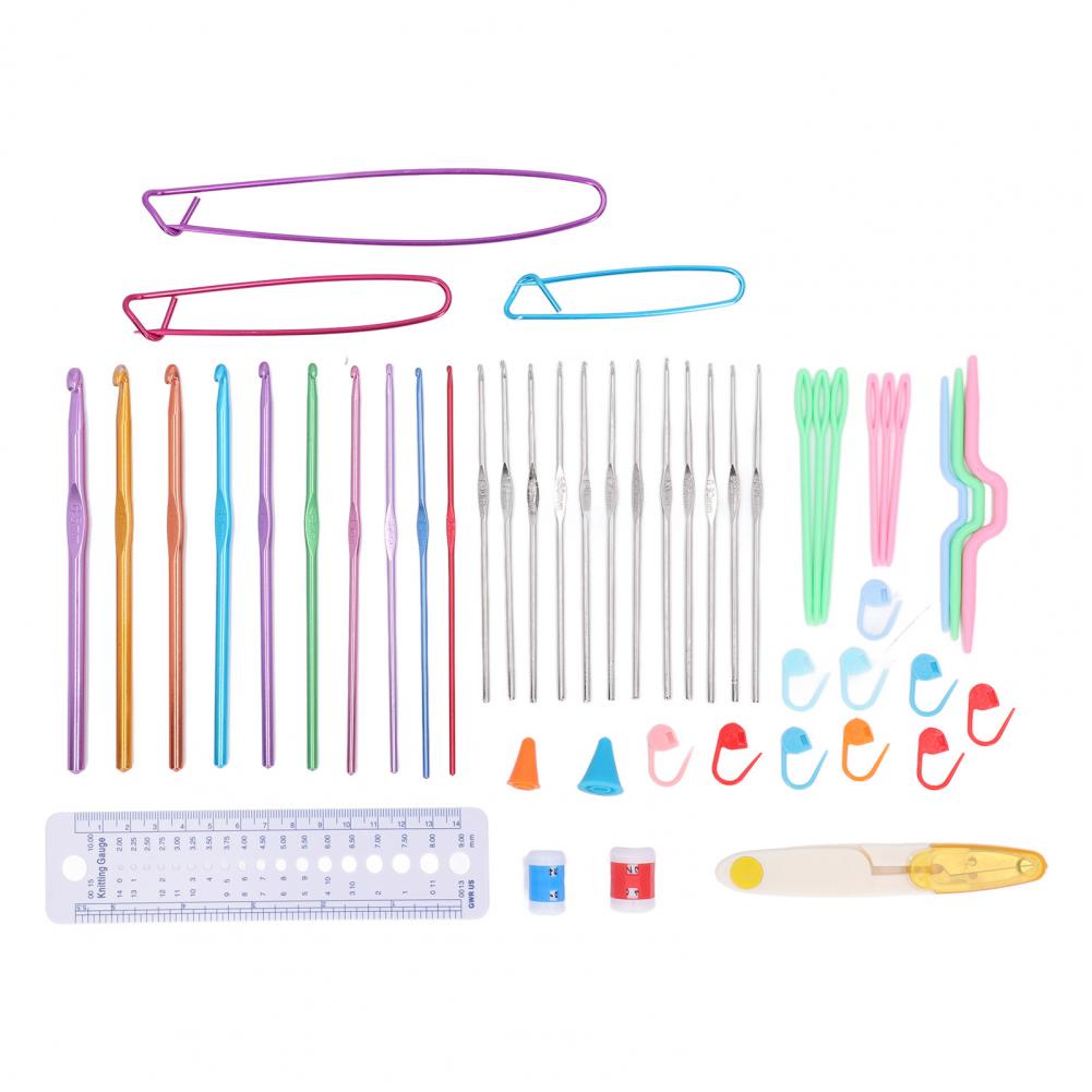 Crochet Hook Set With 22 Crochet Marker Buckle Scissors Handcraft DIY ...
