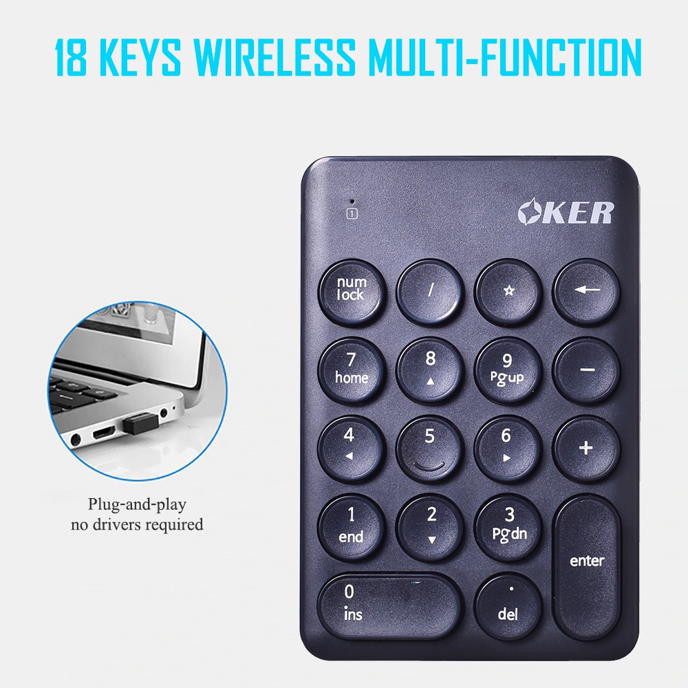 คีย์บอร์ดแป้นตัวเลขไร้สาย OKER WIRELESS NUMERIC KEYPAD K2610 รับประกันสินค้า 6 เดือน - kss_0008 ...