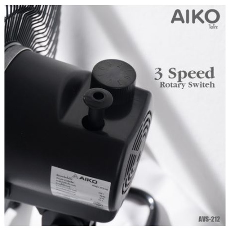 AIKO พัดลม ตั้งโต๊ะ TURBO รุ่น AVS-212 ขนาด12 นิ้ว ส่ายได้ ใบพัด อลูมิเนียม ปรับแรงลมได้ 3 ระดับ ...
