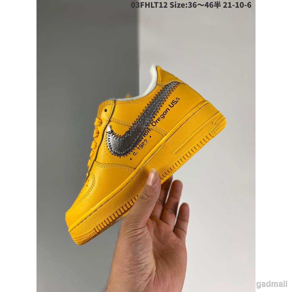 พรีเมียม Off-White X Nike Air Force 1 AF1 Low University Gold รองเท้า ...