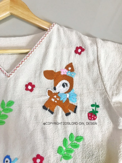 เสื้อผ้าฝ้ายปักกวางน้อยสุดน่ารัก - nussara_30 - ThaiPick