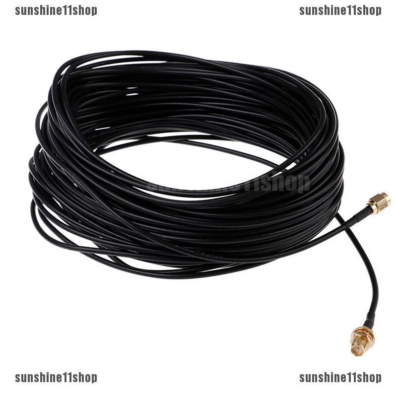 1PC 20m WiFi router antenna extension cable cord RG174 RP-SMA male to ...