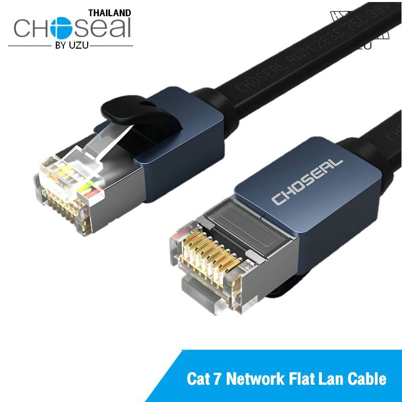 Choseal Cat7 Ethernet Cable Flat Cat 7 Lan Cable RJ45 STP 10Gbps ...