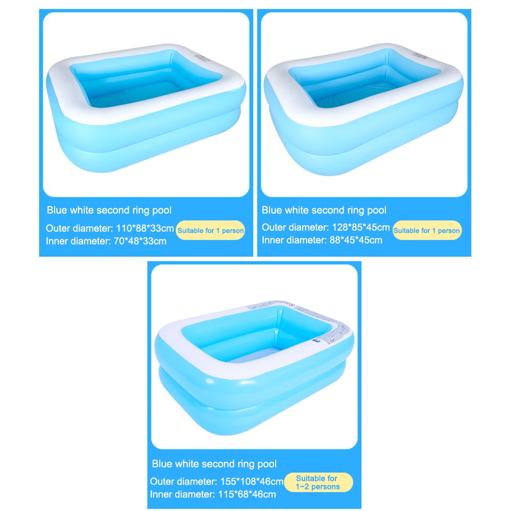 Square Inflatable Rectangular Inflatable Swimming Pool Thicken PVC ...