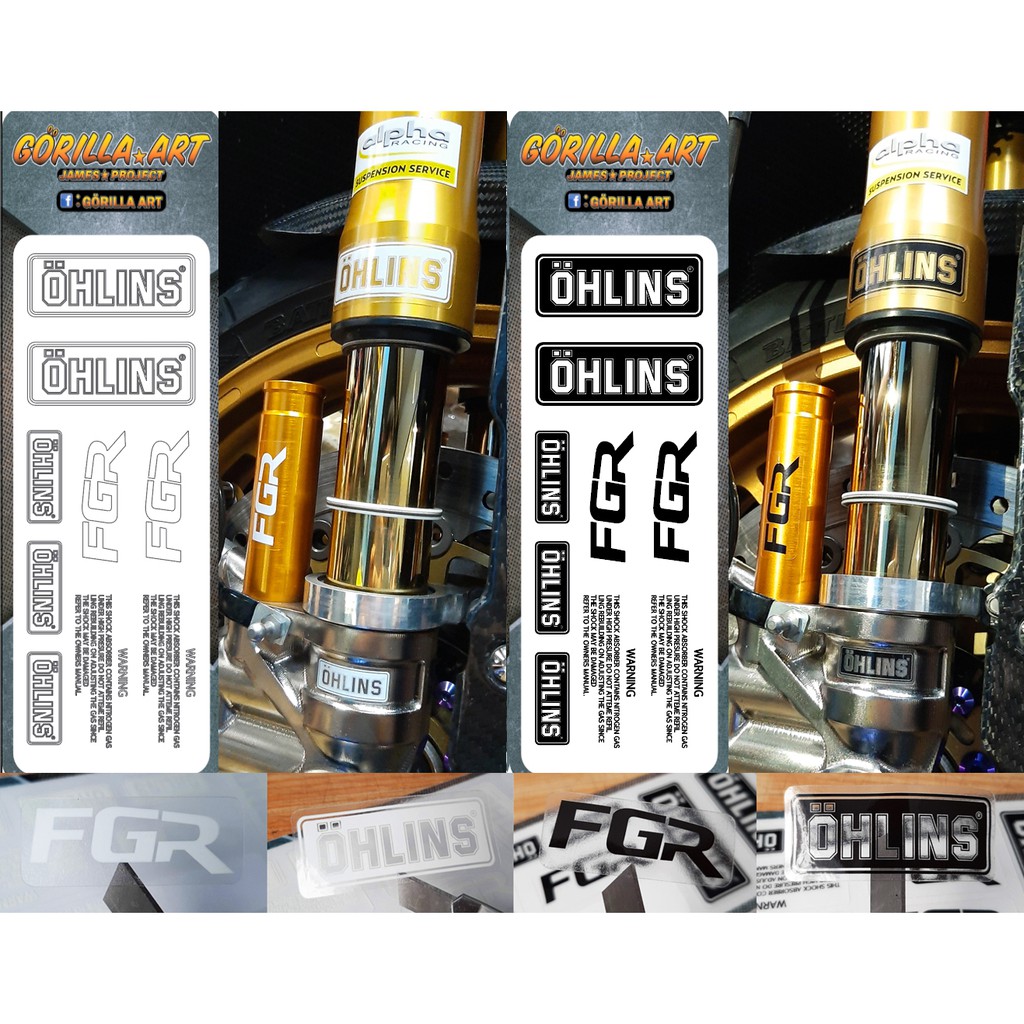 สติ๊กเกอร์ติดโช๊คหน้า Ohlins FGR เกรดพรีเมี่ยม / Sticker shock absorber ...