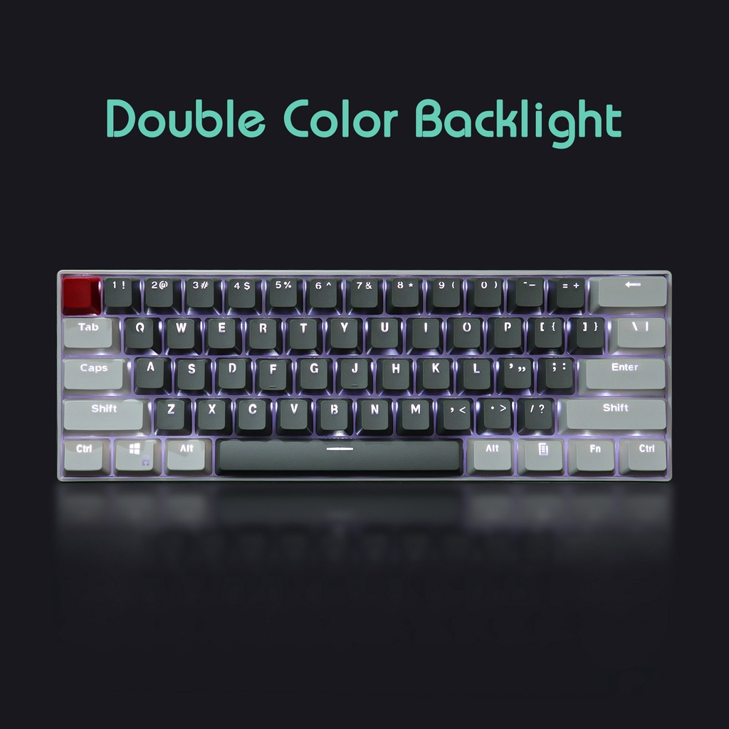 Pink green white Keycap, 61 keycap backlit GH60 / RK61 / ALT61 / Annie ...