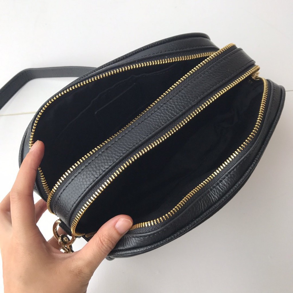 [YA] COACH 39856 กระเป๋ากล้อง Coach สีดำ Pebbled เต็มรูปแบบกระเป๋ากล้อง ...