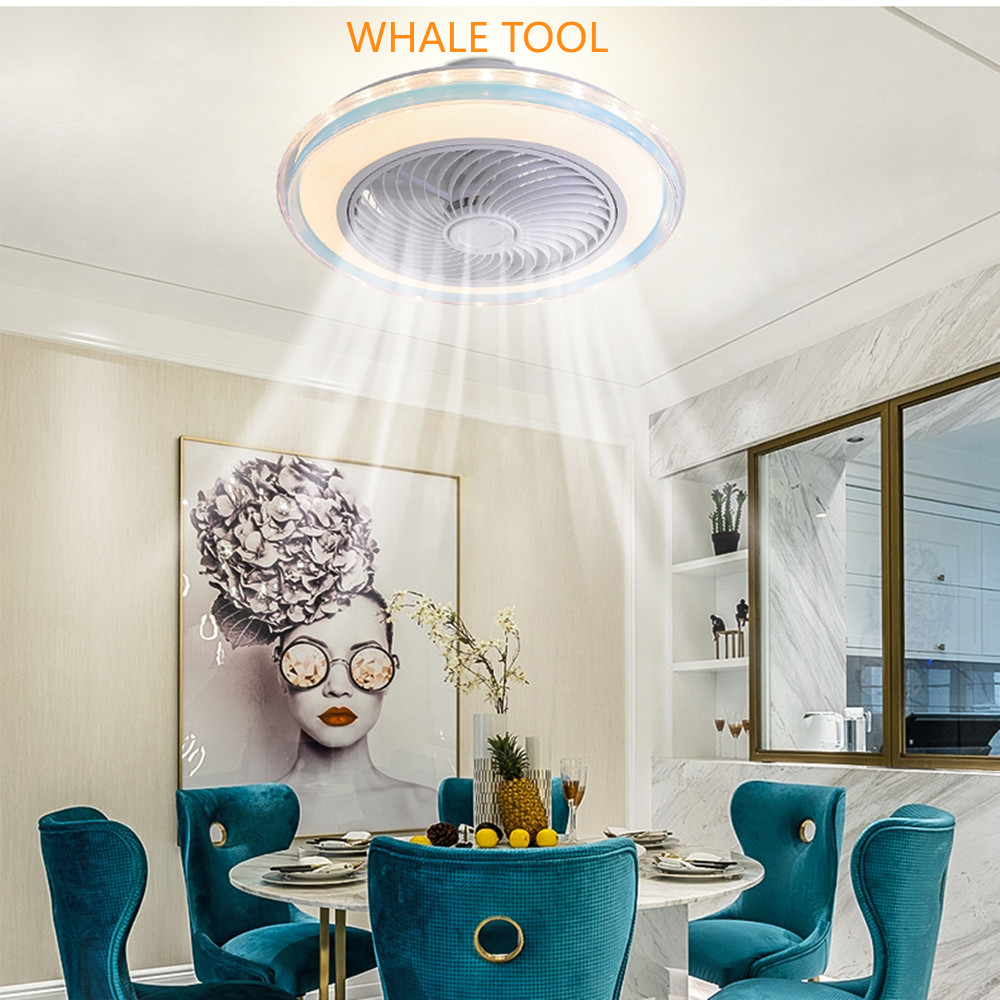 Smart remote control Ceiling Fans With Lights For Living Room Modern ...