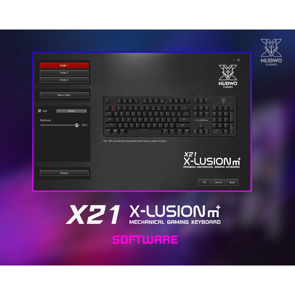 พร้อมส่ง ประกันศูนย์ 2 ปี Nubwo X21 X-LUSION M คีย์บอร์ด Machanical Macro - pmhdfmyhb1 - ThaiPick
