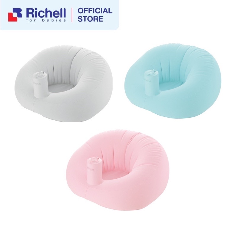 Richell ริเชล (ริชเชลรีเชล) Soft Baby Sofa เก้าอี้ปั้มลมโซฟา แบบผ้ากำมะหยี่ พกพาสะดวก เก้าอี้ฝึก ...