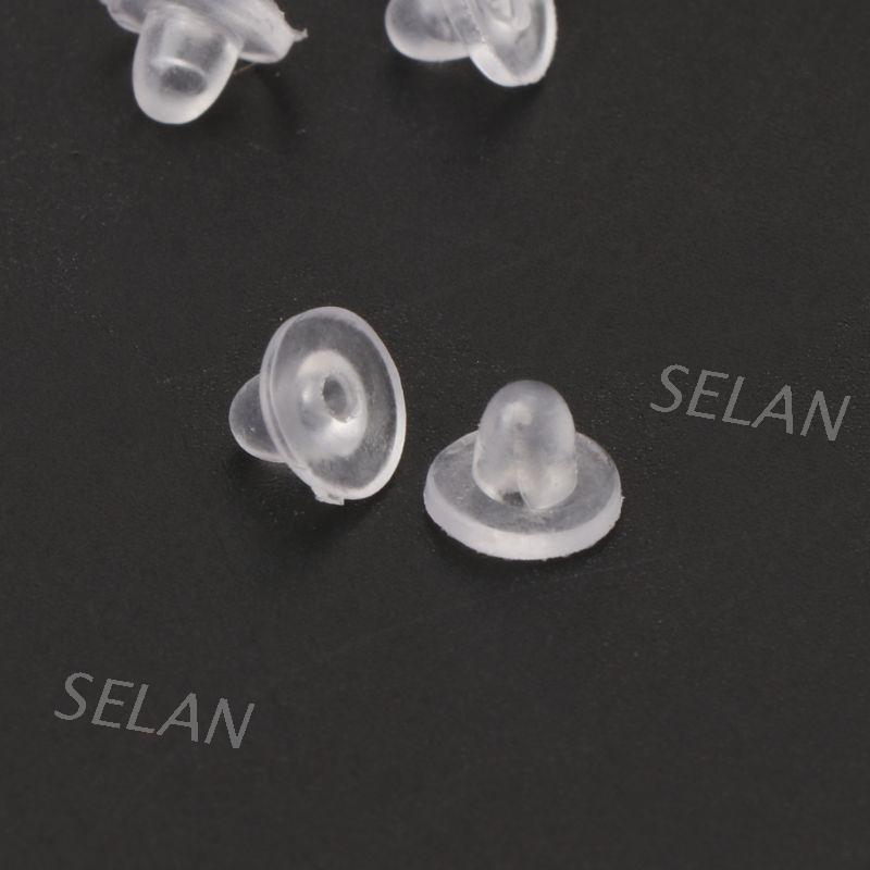 100Pcs Clear Anti-Pain Rubber Clip On Earring Super Soft Silicone ...