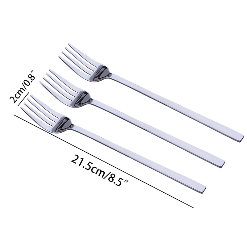 3pcs Stainless Steel Dinner Fork Long Handle Table Forks set Korean ...