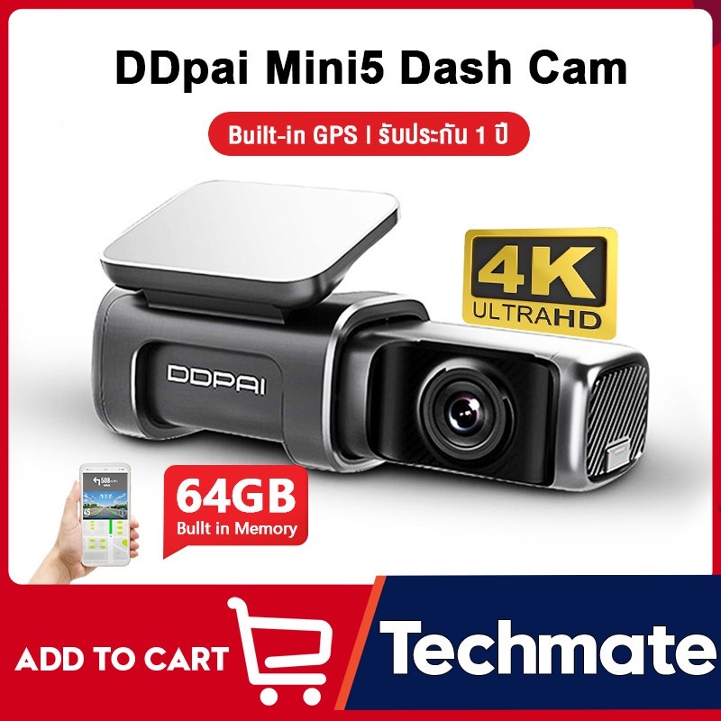 DDpai Mini5 mini 5 Dash Cam Car Camera 4K Ultra HD กล้องติดรถยนต์ 2160P ...
