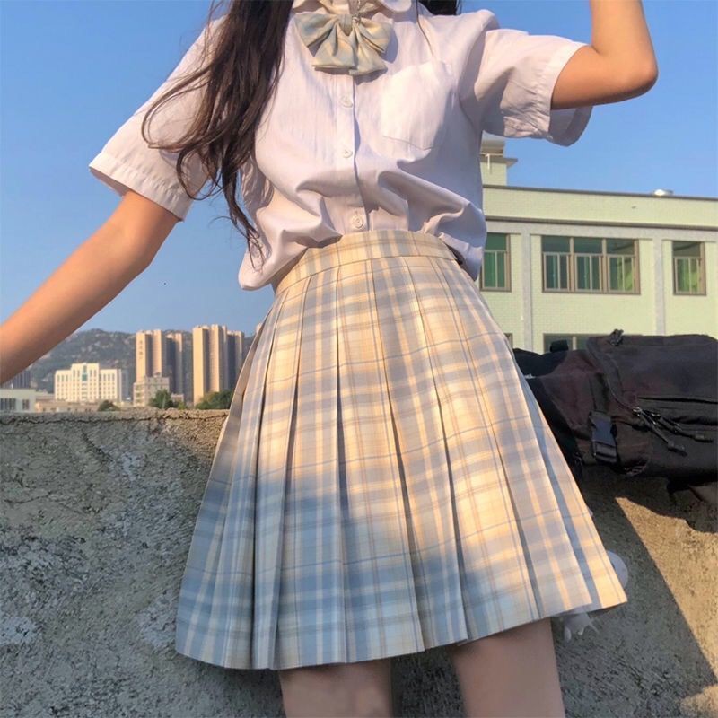 JK uniform pleated skirt plaid skirt suitable for students uniform ...