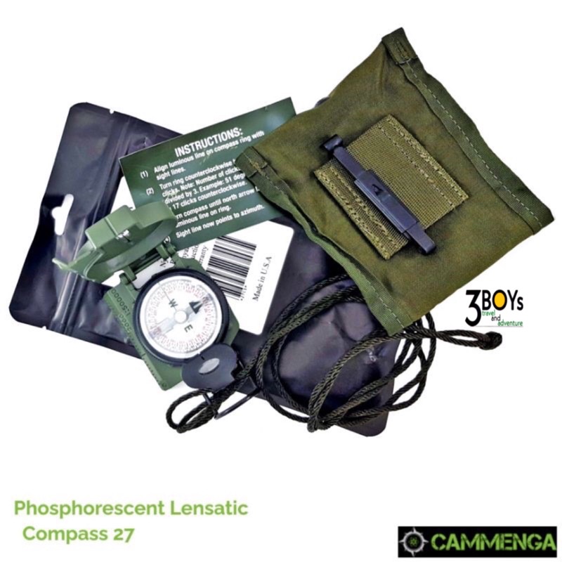 เข็มทิศทหารอเมริกาแท้ ยี่ห้อ Cammenga รุ่น Compass 27 มีฟอสฟอรัสเรือง ...