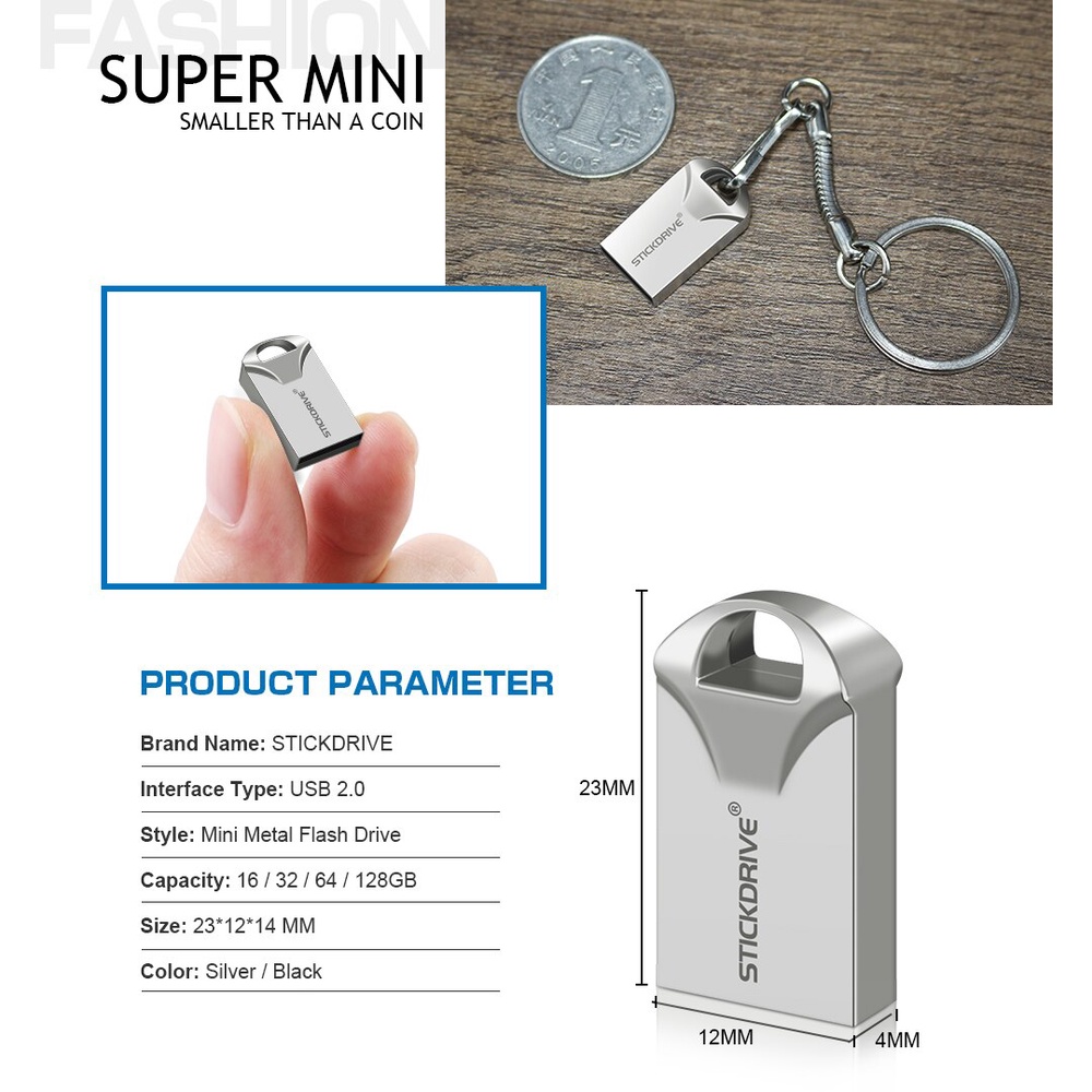 Original Super mini metal usb flash drive 64GB 32GB 16GB 8GB 4GB flash ...