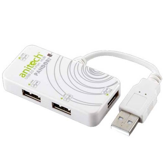 (B299) HUB USB (ฮับ ยูเอสบี) ANITECH USB 2.0 4 PORTS (มี 2 สี ขาว ดำ ...
