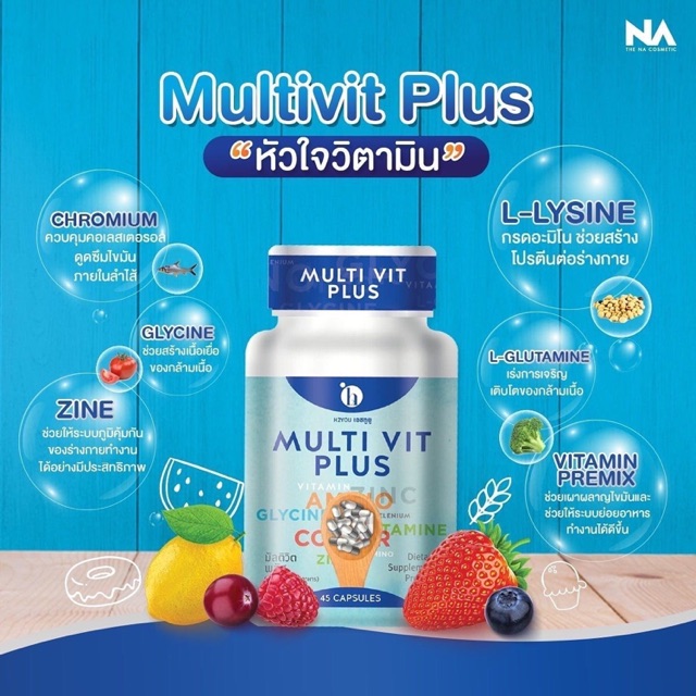 1 แถม 1 Multi vit Plus มัลติวิตพลัส Multivit Plus เพิ่มน้ำหนัก แพคเกจ ...