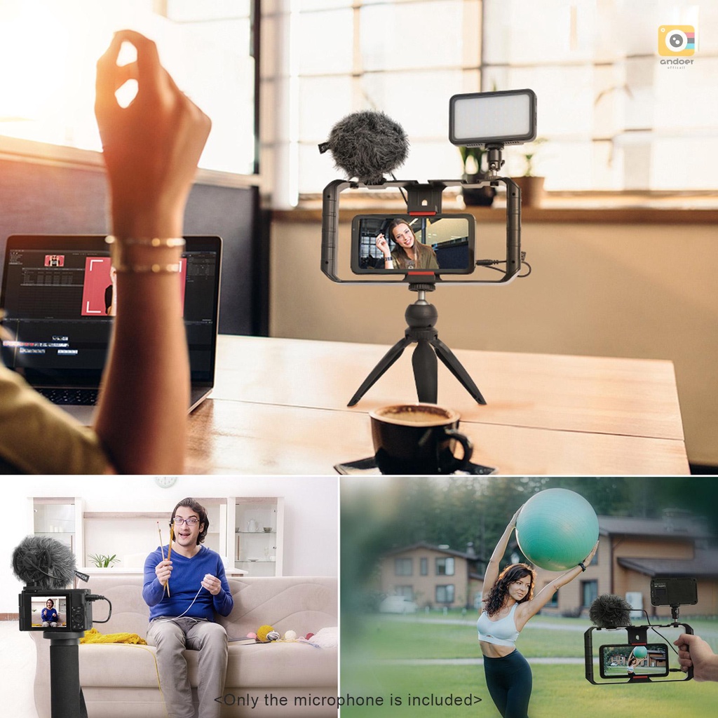 Synco Mic-M1S ไมโครโฟนคอนเดนเซอร์ พร้อมเมาท์ช็อต 3.5 มม. TRS TRRS สําหรับกล้อง DSLR กล้องวิดีโอ ...