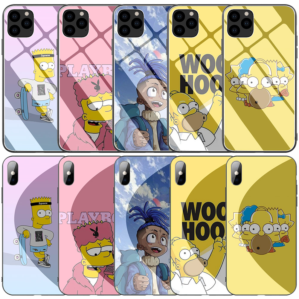 เคสกระจกนิรภัยลายการ์ตูน Simpson สําหรับ Apple Iphone 12 Mini Pro Xs ...