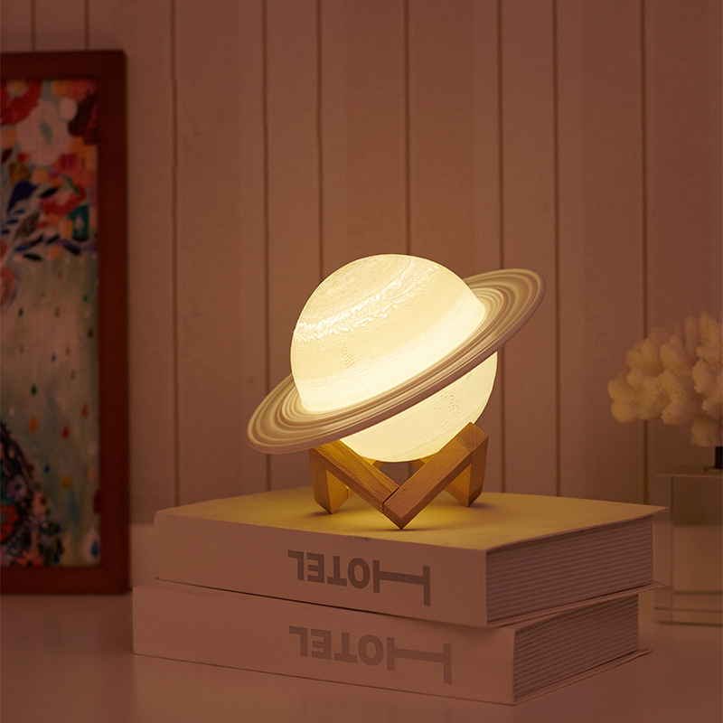Saturn light lamp 3D Print saturn LED rechargeable moon light 【16 ...