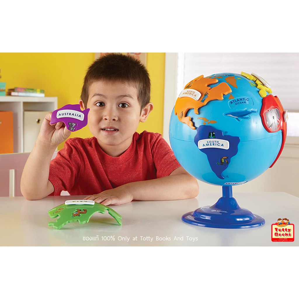 (พร้อมส่ง ของแท้อเมริกา 3 - 8 ขวบ) ลูกโลกจำลอง ตัวต่อ Puzzle Globe (Learning Resources ...