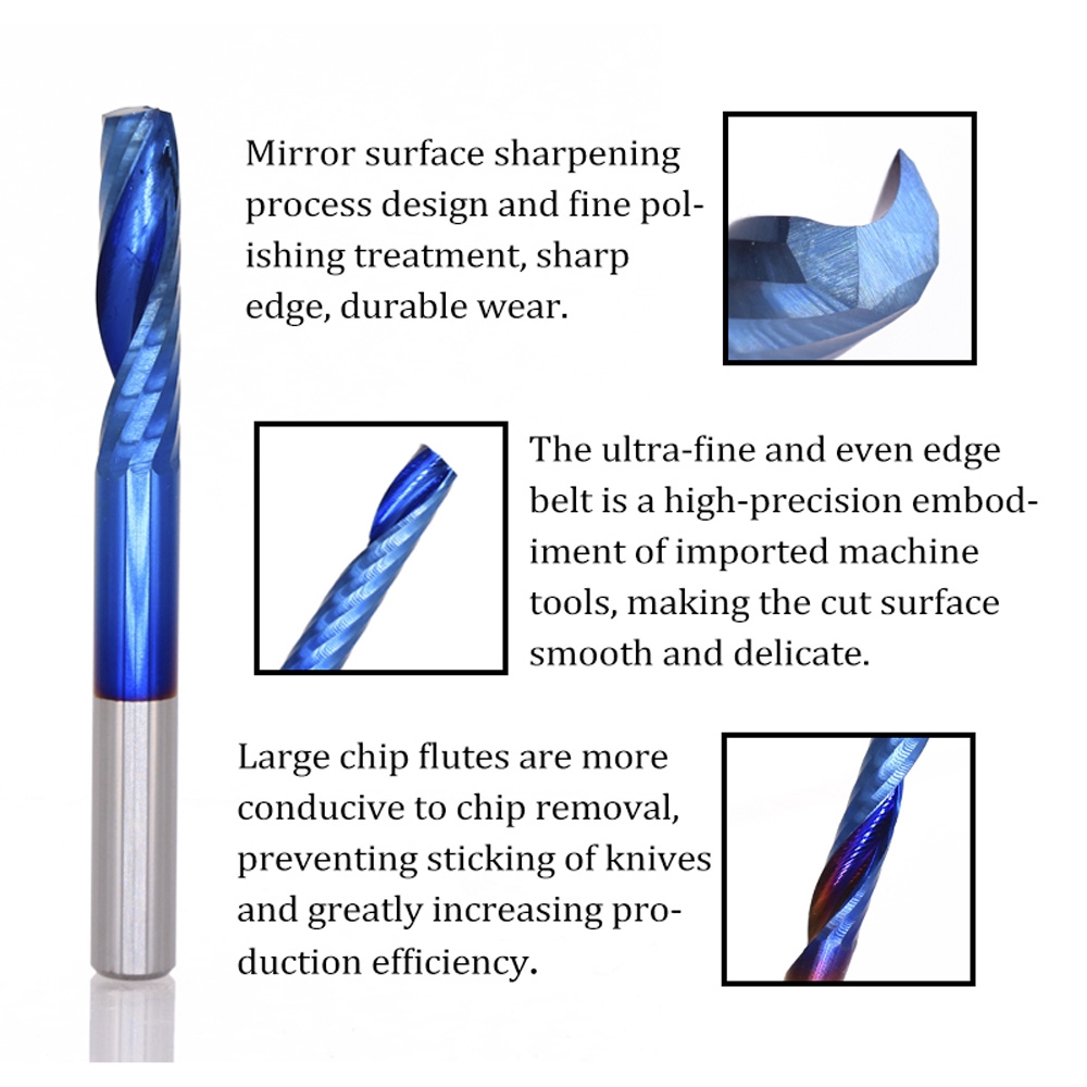 End mill Foam board Acrylic Milling Nylon Cutting Tools 4/6mm Shank ...