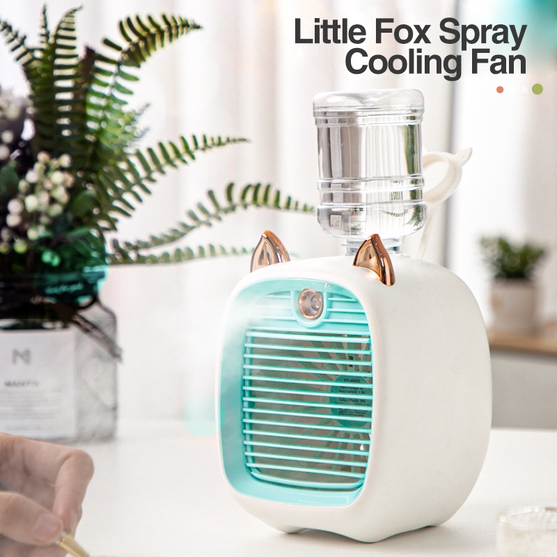 รถพัดลม1200mAh Mini Air Conditioner Portable Air Cooler Fan 3 Speed 2 ...