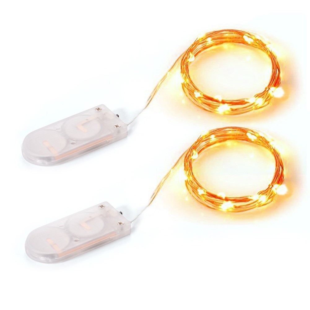 Battery String Lights Silver Wire(6.5ft,20LEDs,Warm White,CR2032 ...