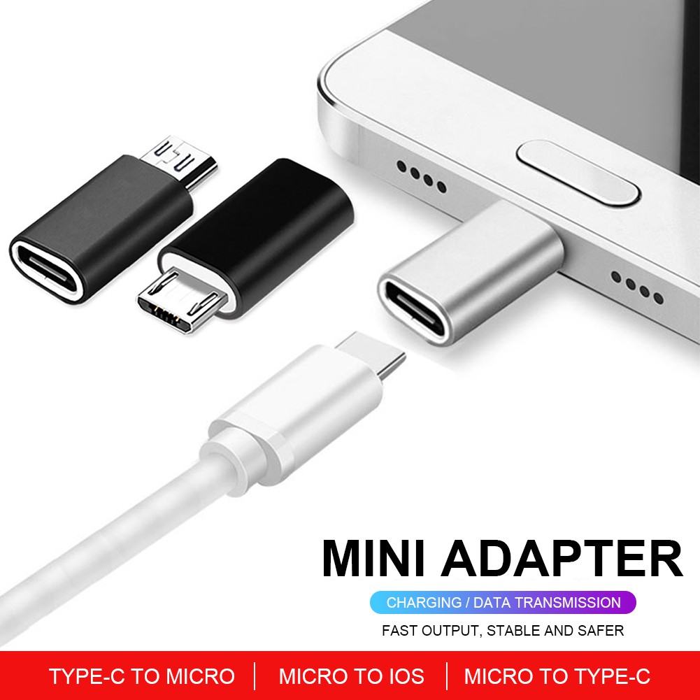 Type-C USB ชายเป็น Micro USB ตัวแปลงตัวแปลง USB-C สำหรับอุปกรณ์ Android iOS - wewill.th - ThaiPick