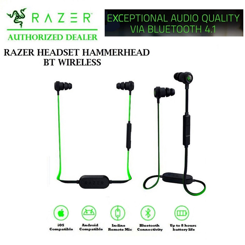 Razer Hammerhead Bluetooth Wireless Headset with In-line Remote Mic ...