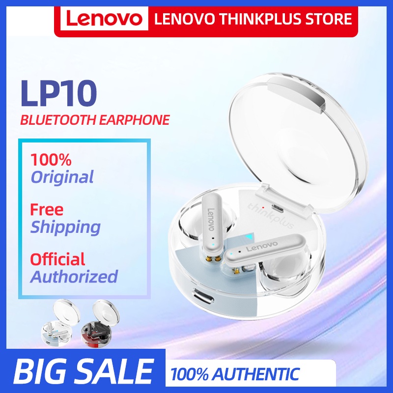 Lenovo LP10 หูฟังบลูทูธ หูฟังไร้สาย ระบบเสียงสเตอริโอ ลดเสียงรบกวน ซับ ...
