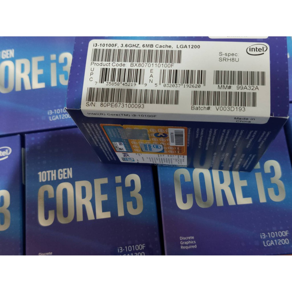 Cpu Gen10 Core i3 10100F Intel socket 1200 4Core 8Thread Turbo to 4.3 GHz ของใหม่ รับประกัน 3 ปี ...